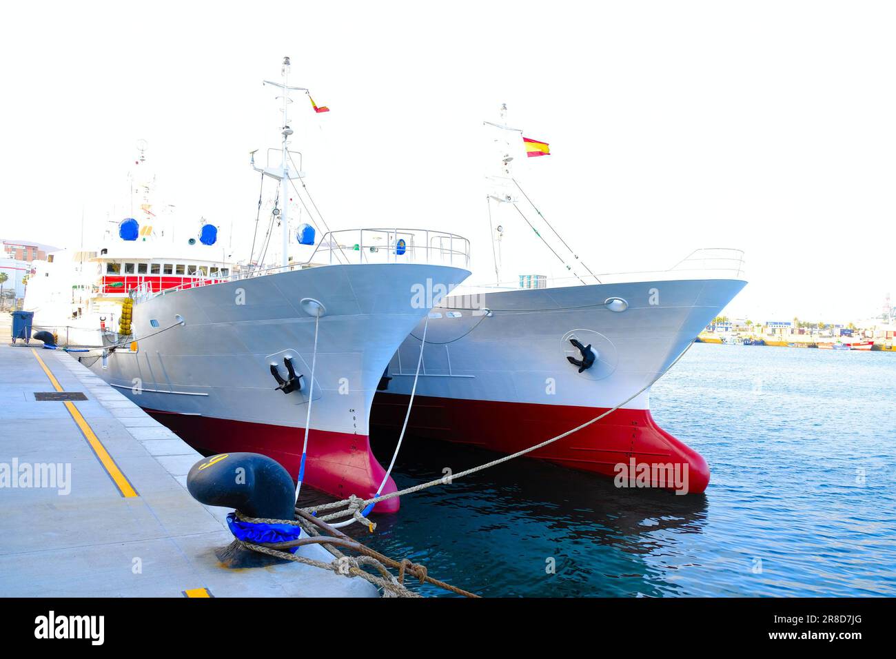 Japanese offshore tuna trawlers docked in a port Stock Photo - Alamy