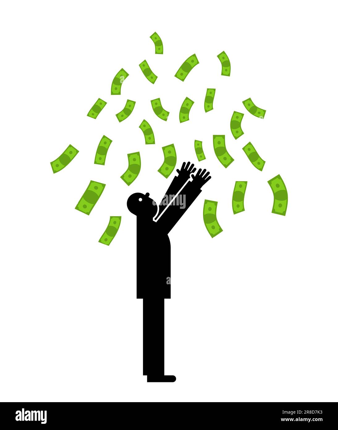 Money rain. Money is pouring on person. Concept of wealth Stock Vector ...