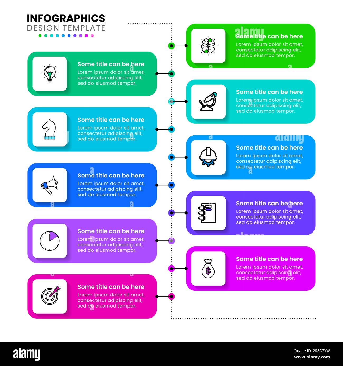 Infographic template with icons and 10 options or steps. Line. Can be ...