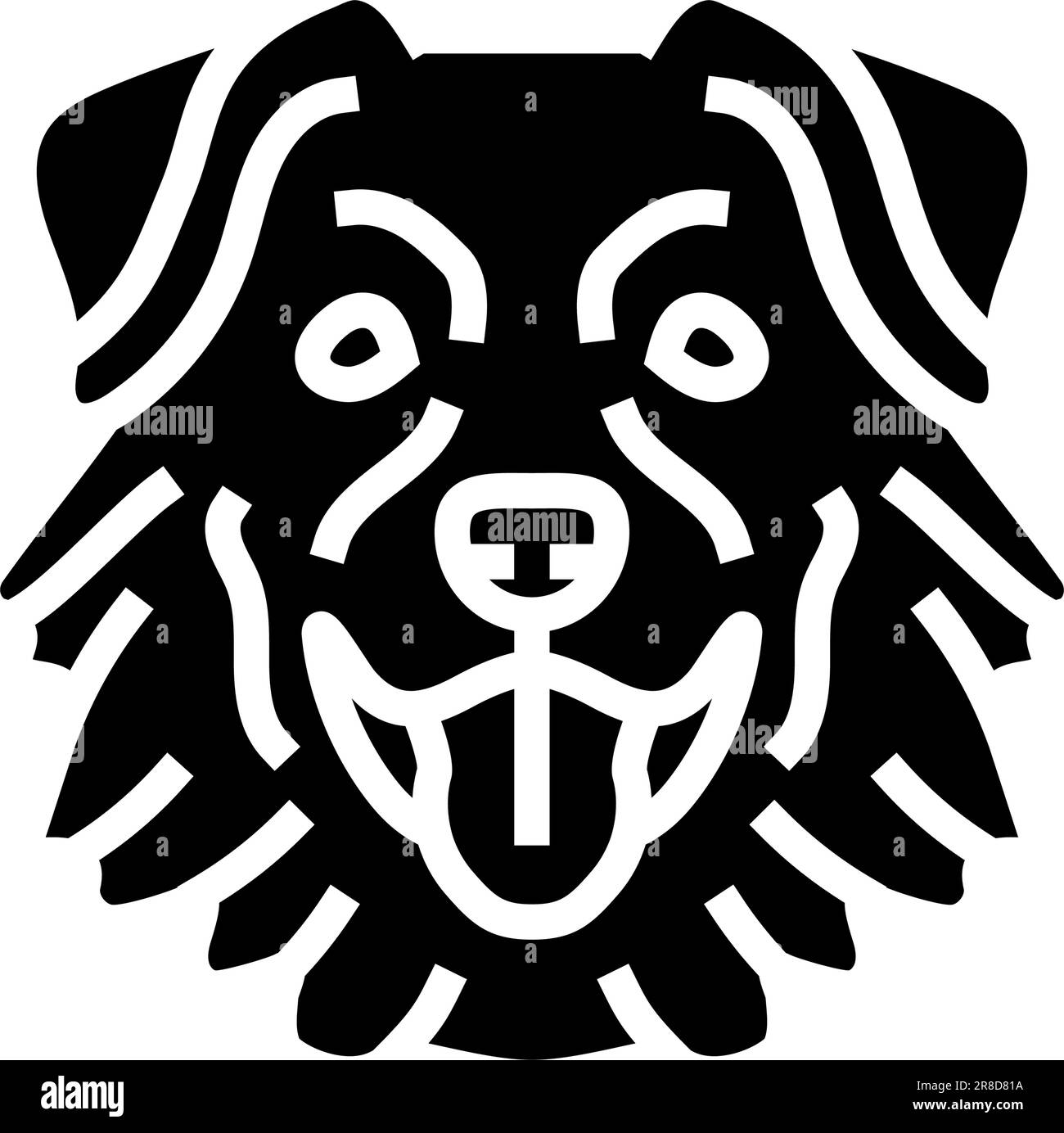 australian shepherd dog puppy pet glyph icon vector illustration Stock ...