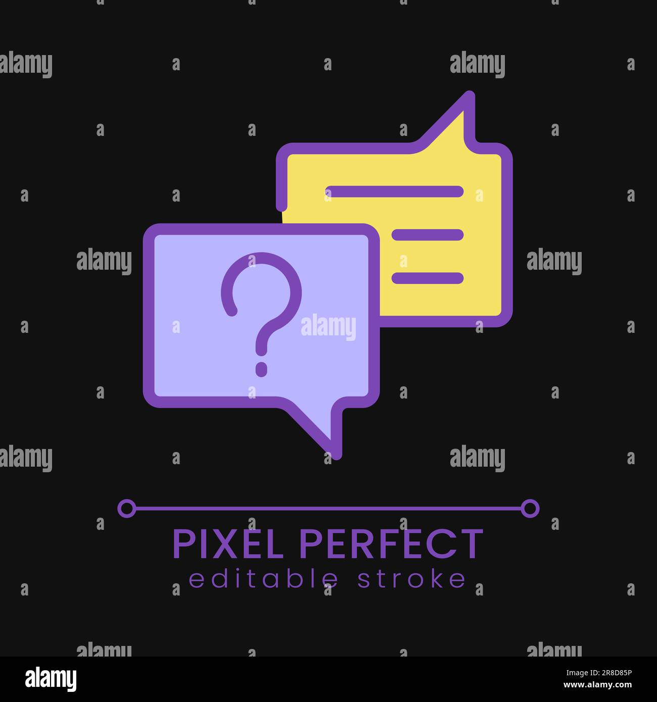 Asking question pixel perfect RGB color icon for dark theme Stock ...