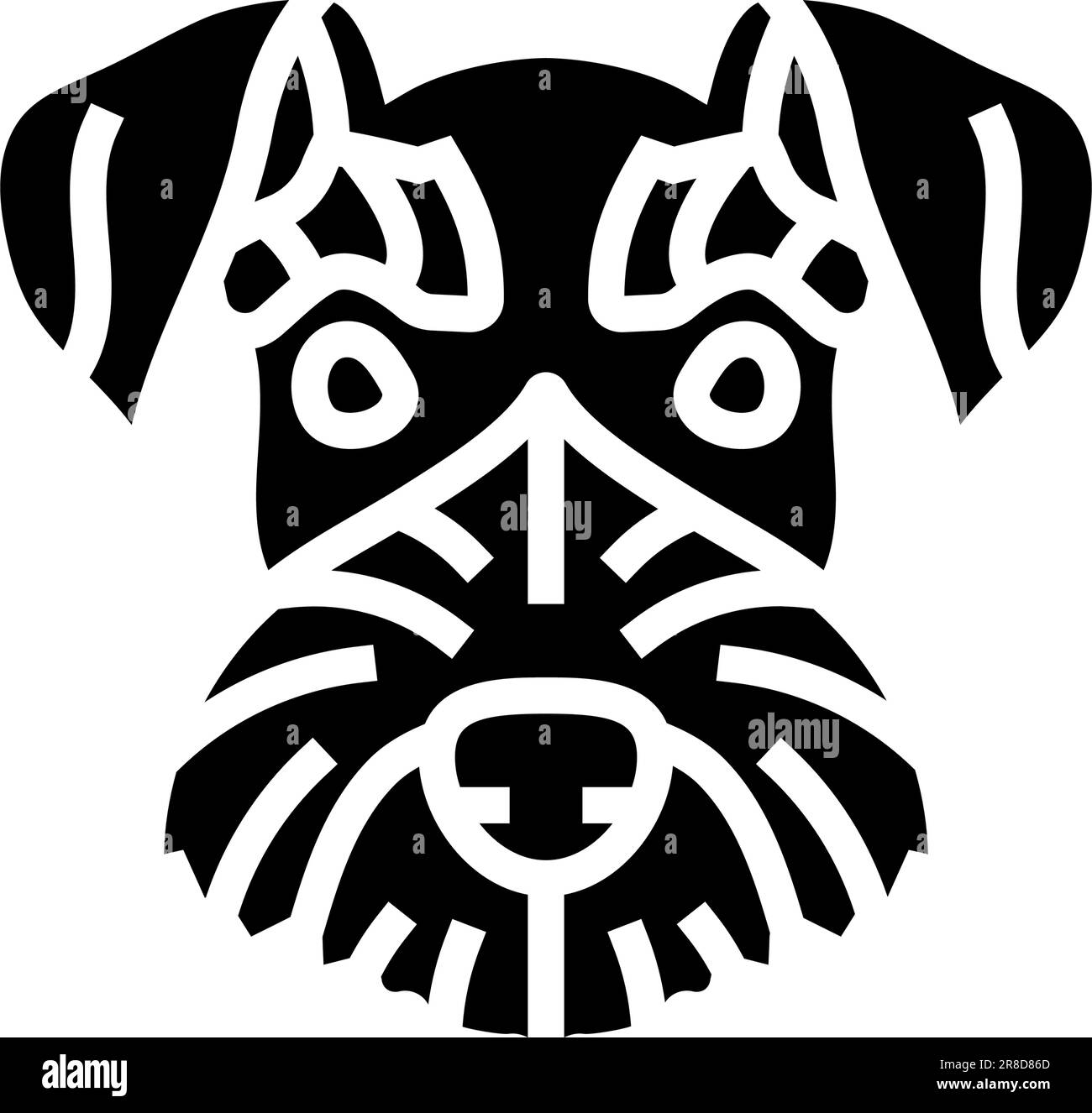miniature schnauzer dog puppy pet glyph icon vector illustration Stock ...