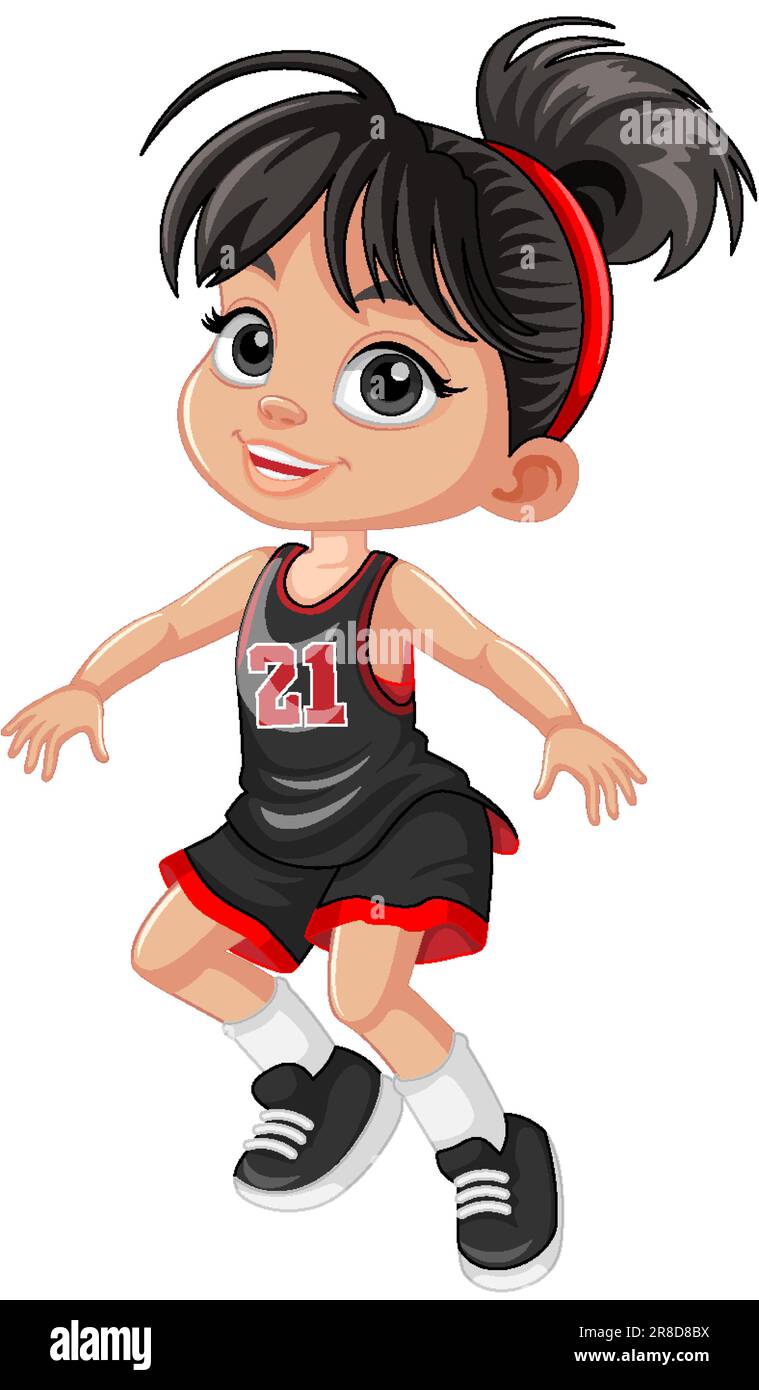 Female basketball player cartoon character illustration Stock Vector ...