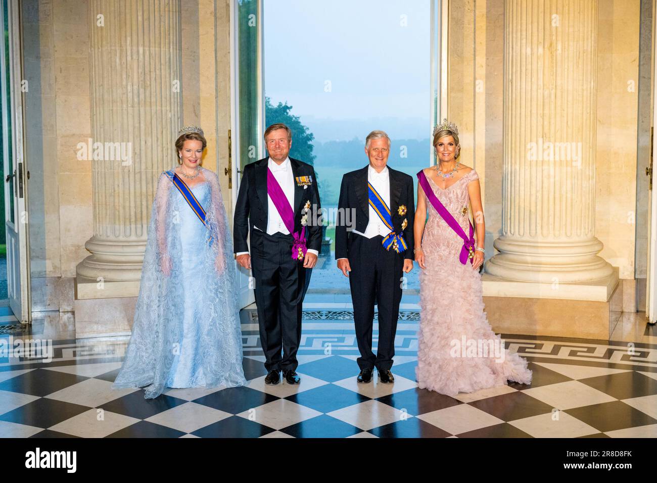 Laken, Belgium. 20th June, 2023. King Willem-Alexander and Queen Maxima of the Netherlands with ...