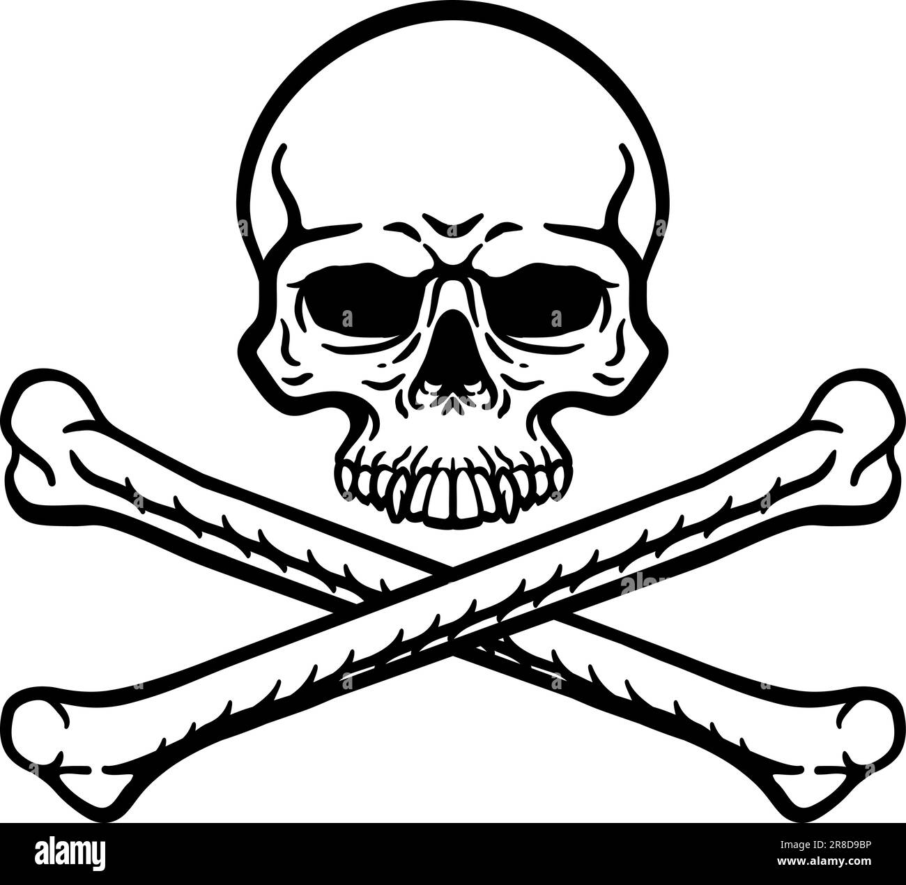 Skull And Crossbones Pirate Grim Reaper Cartoon Stock Vector Image ...