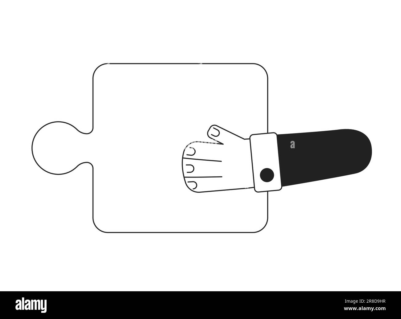 Incomplete Jigsaw Puzzle Piece Holding Monochromatic Flat Vector Hand Stock Vector Image And Art