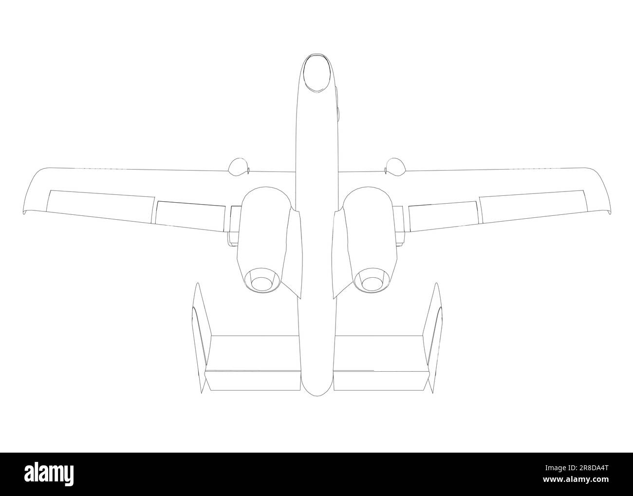 Outline Combat Aircraft In Isolate On A White Background Modern Combat Aircraft Stylized Image