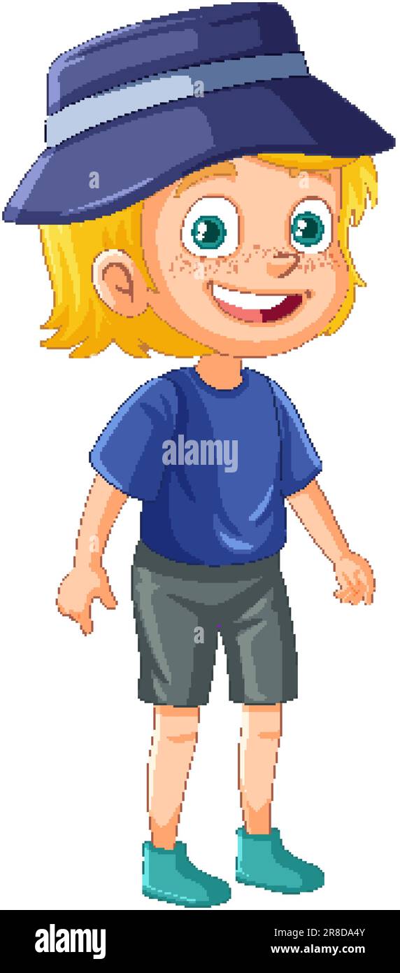 Cute girl cartoon character wearing hat illustration Stock Vector Image ...