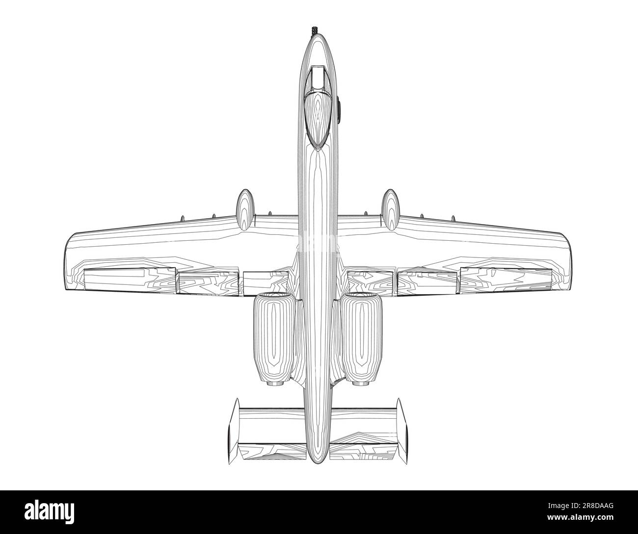 Outline Combat aircraft in isolate on a white background. Modern combat ...