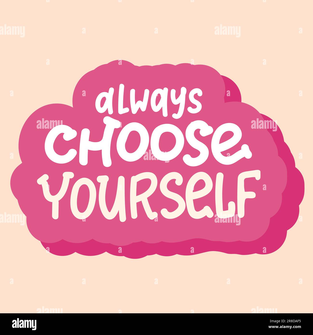always choose yourself groovy quote for print design. Vector drawing ...