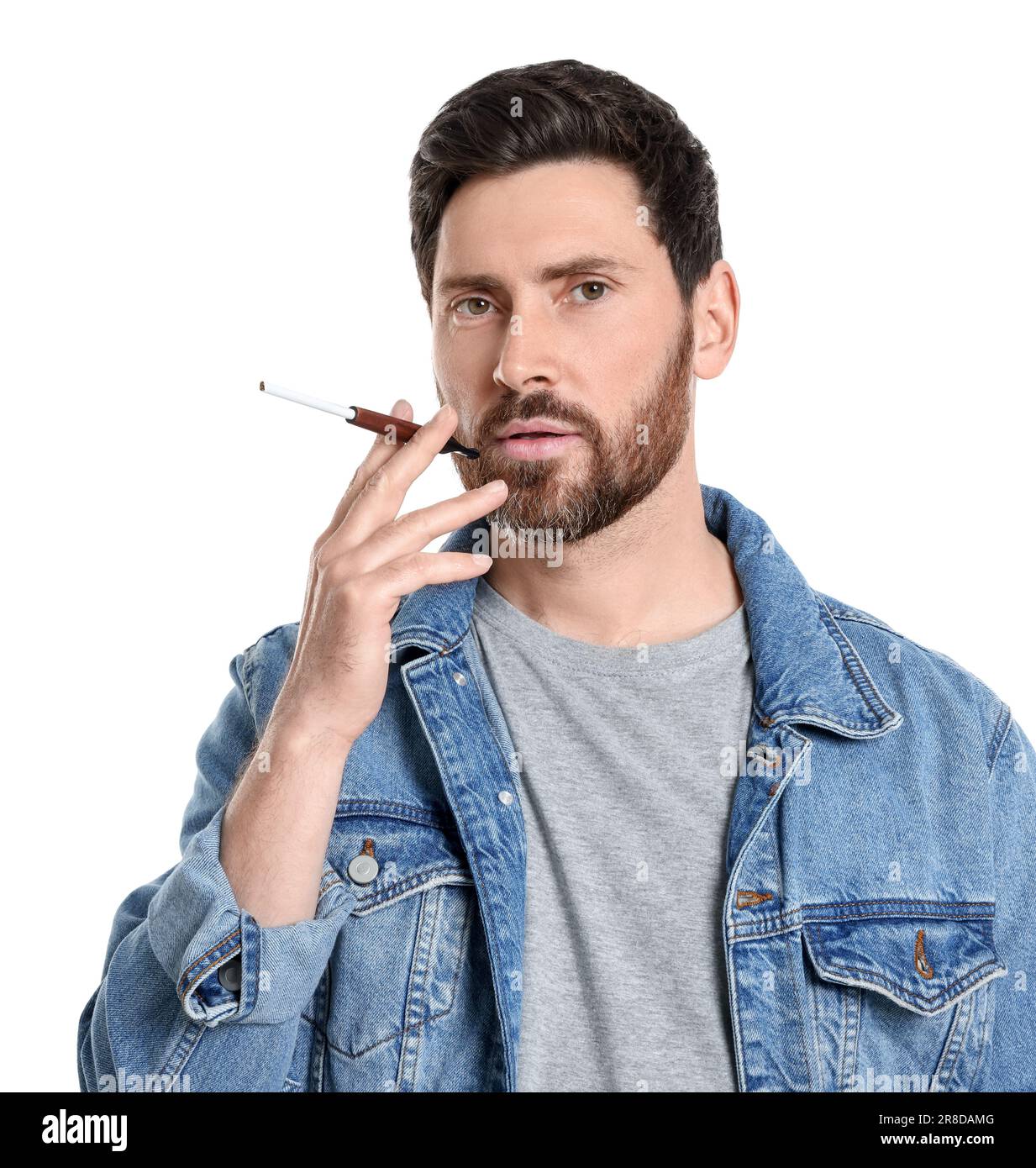 Man using cigarette holder hi-res stock photography and images - Alamy