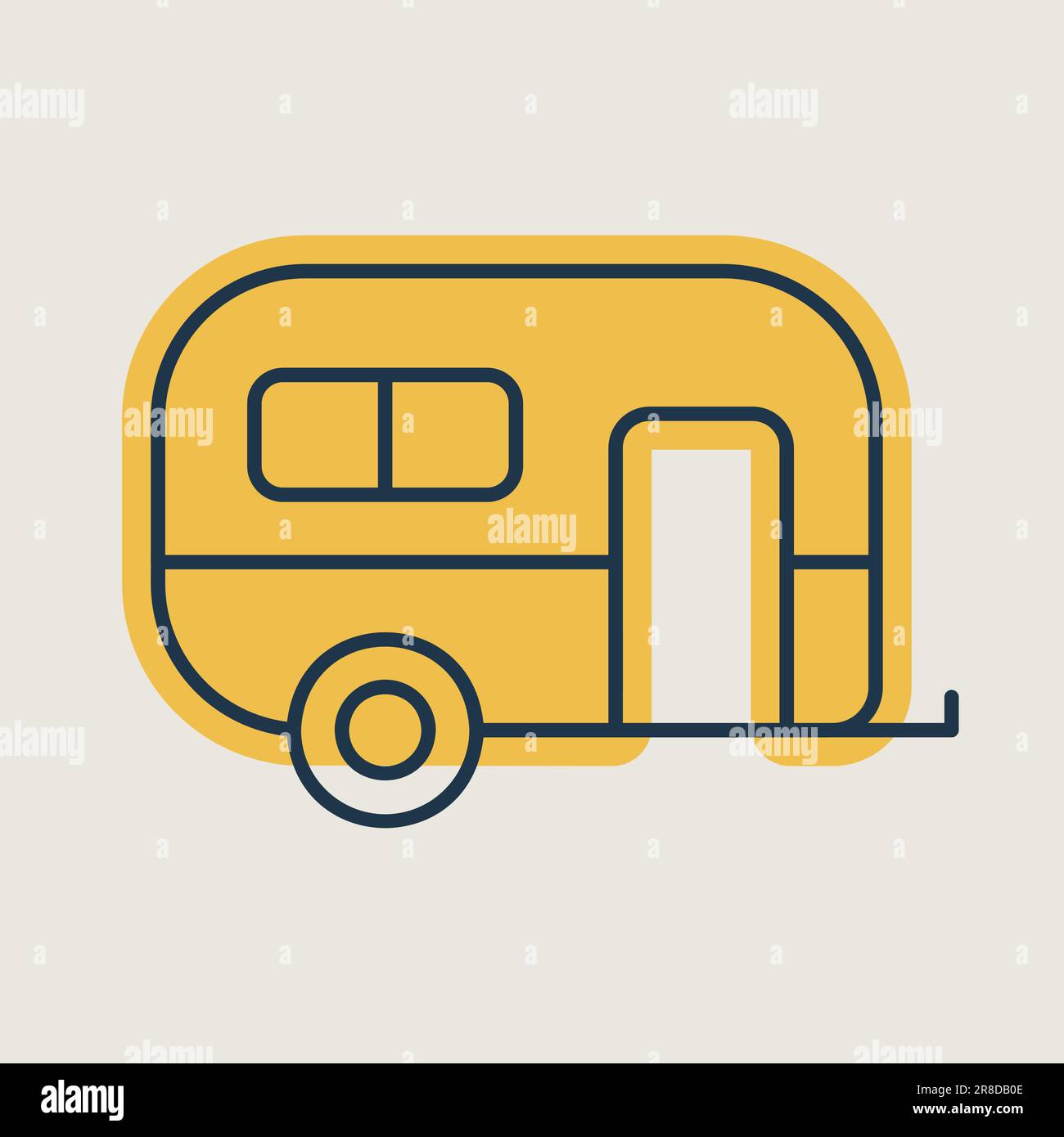 Caravan trailer vector isolated icon. Camping sign. Graph symbol for ...