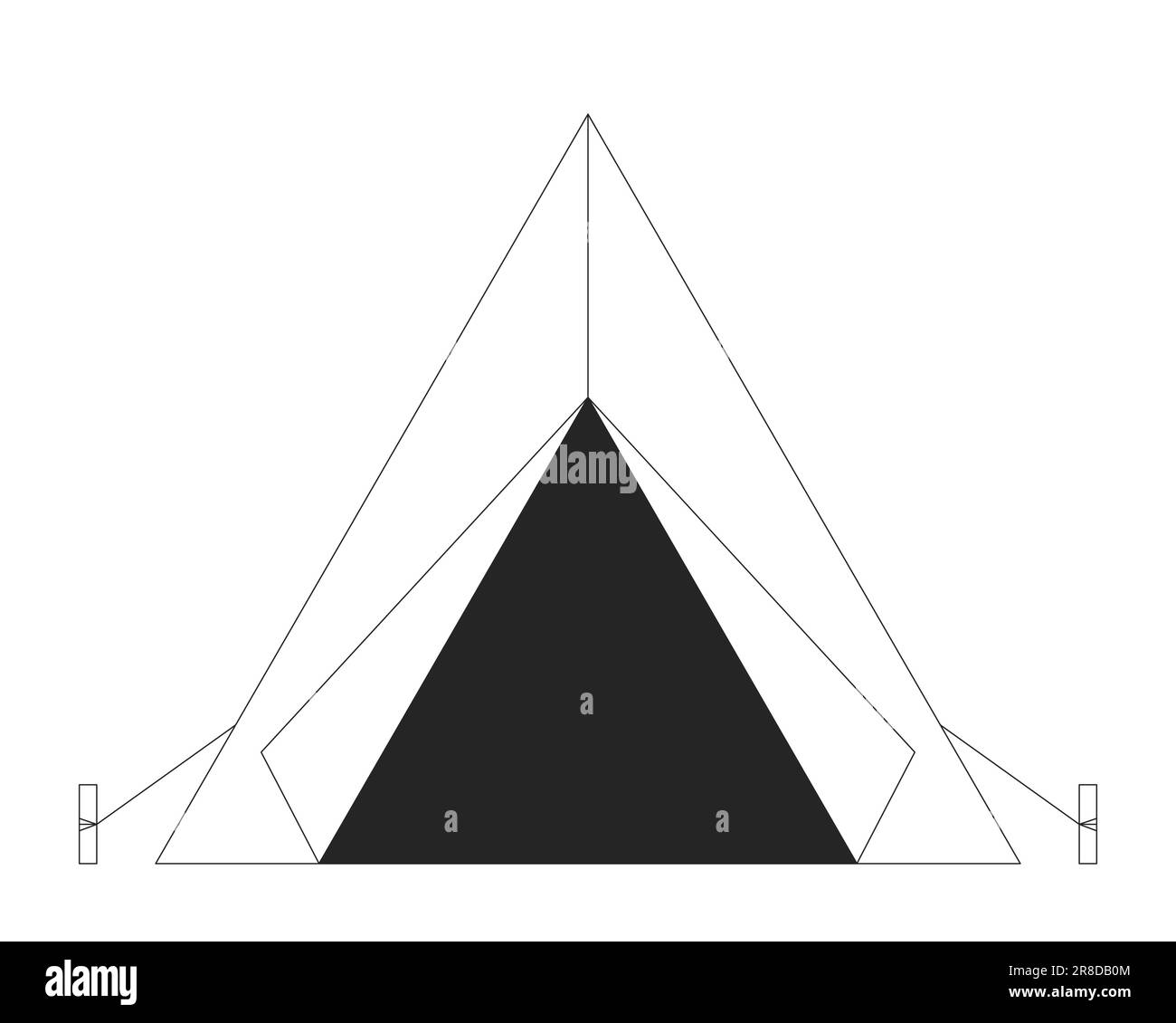 Camping Tent Flat Monochrome Isolated Vector Object Stock Vector Image