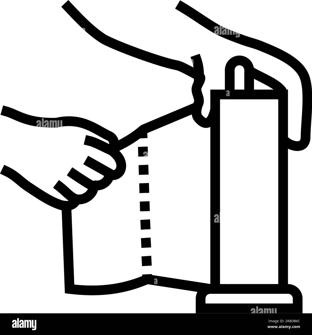 hand tearing paper towel line icon vector illustration Stock Vector ...