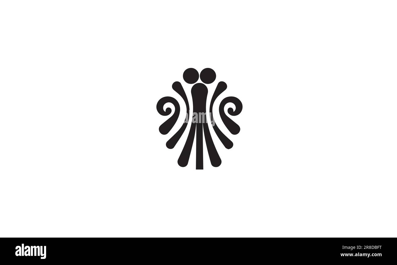 Abstract People symbol, togetherness and community concept design black ...