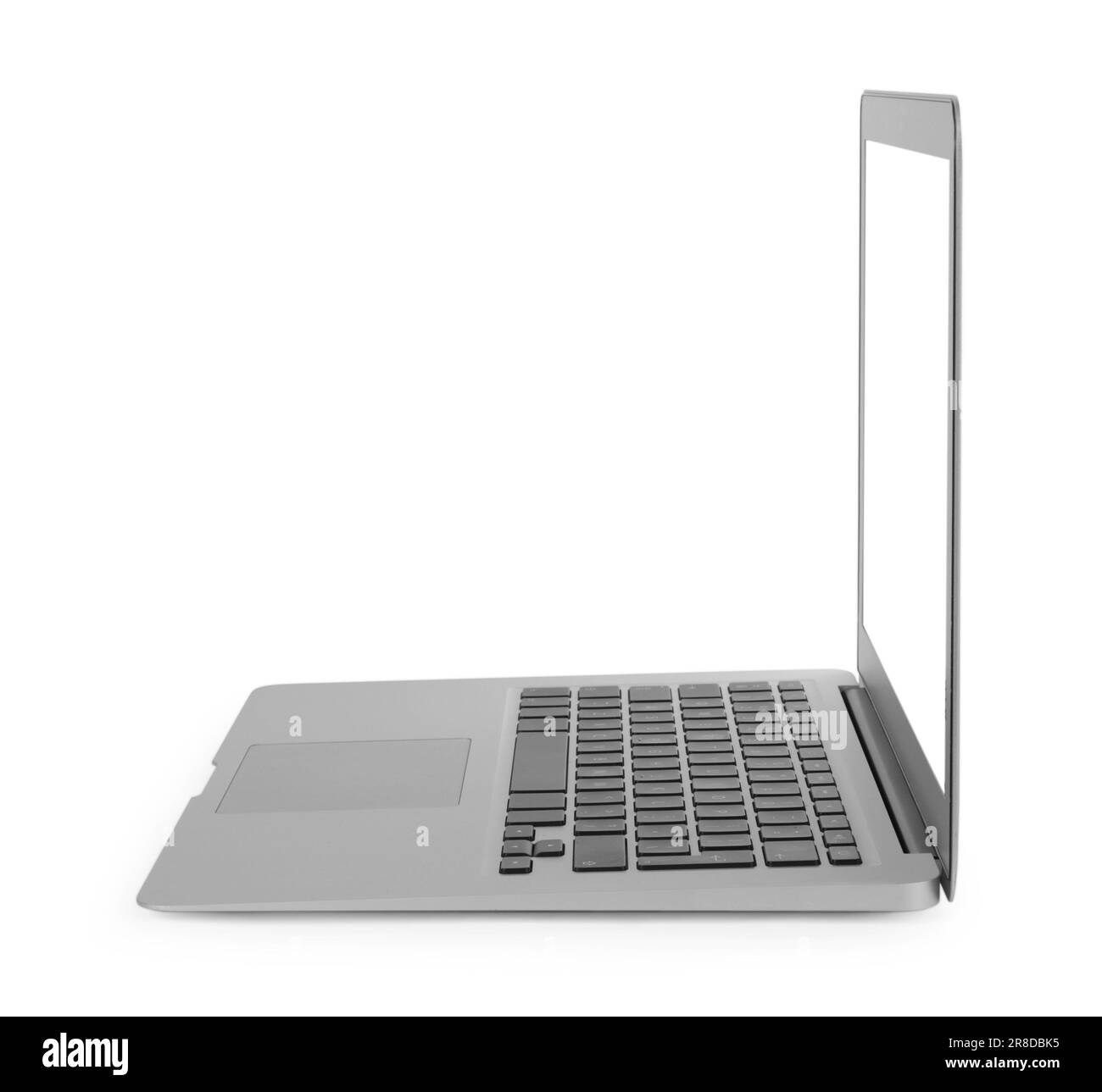 Open laptop isolated on white. Modern technology Stock Photo - Alamy