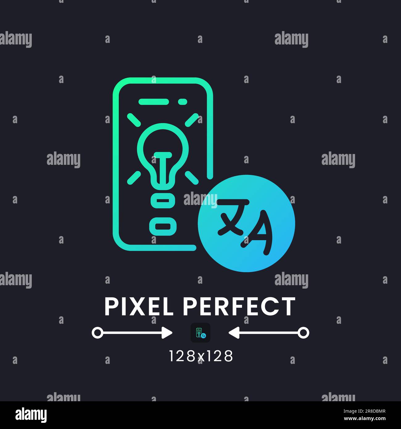 Language Learning app blue solid gradient desktop icon on black Stock Vector Image & Art - Alamy