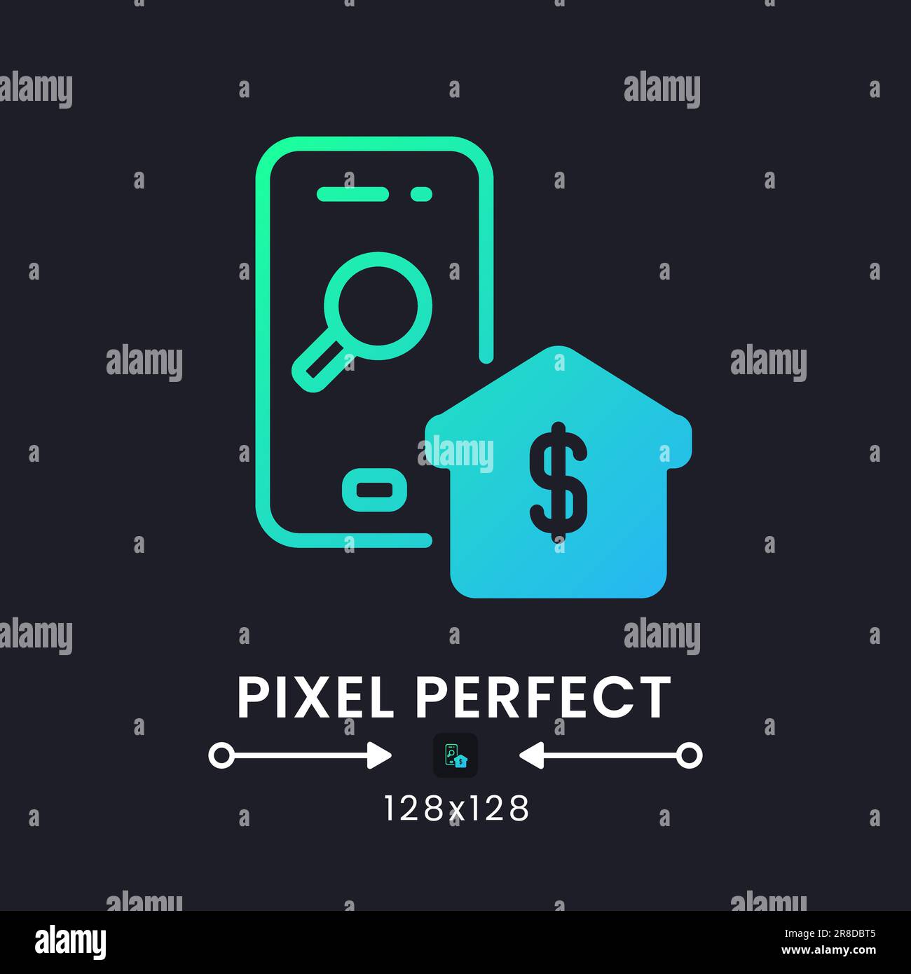 Real Estate app blue solid gradient desktop icon on black Stock Vector ...