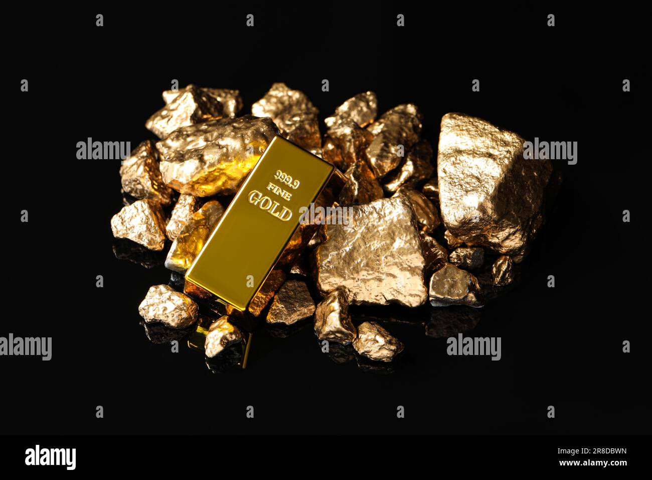 Gold ingot black hi-res stock photography and images - Alamy