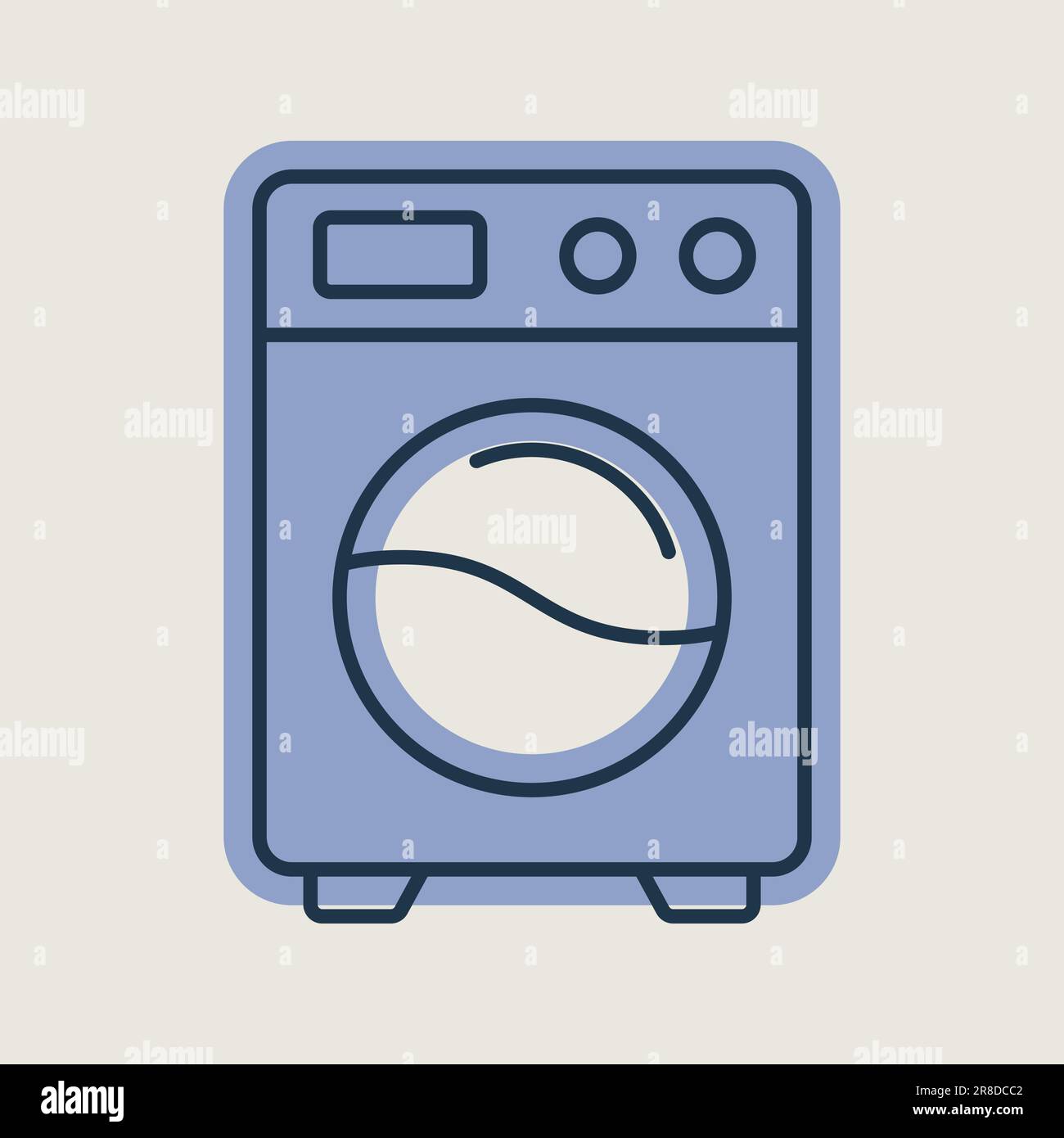Washing machine flat vector isolated icon. Graph symbol for household ...