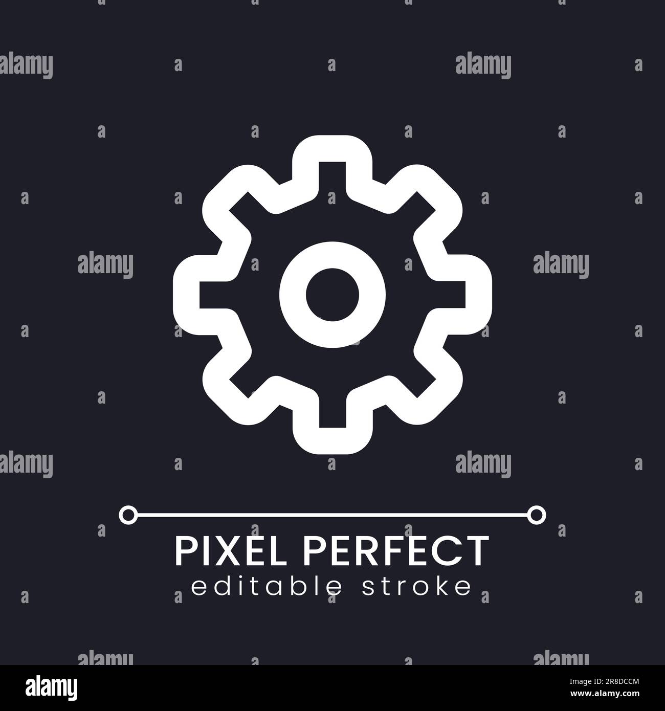 Cogwheel pixel perfect white linear ui icon for dark theme Stock Vector ...