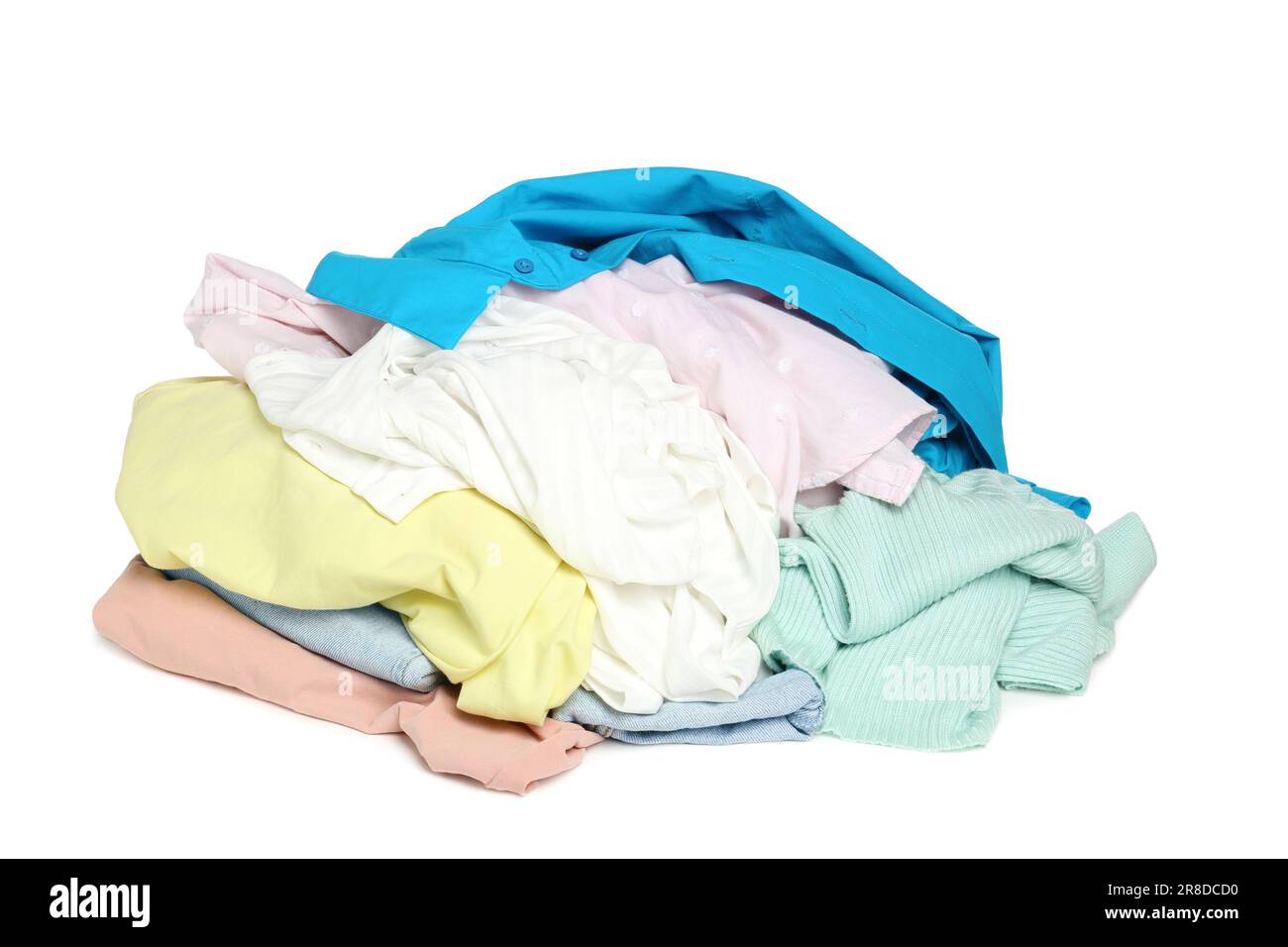 Woman clothes pile wardrobe Cut Out Stock Images & Pictures - Alamy