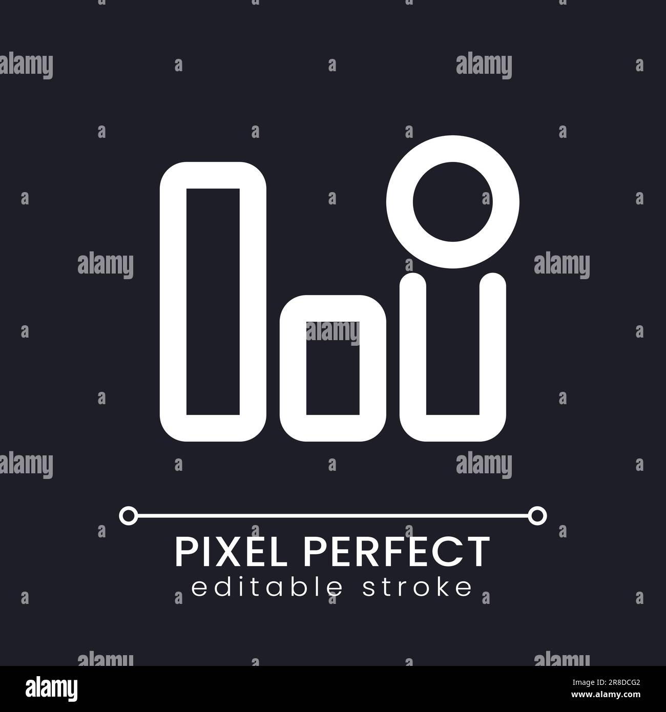 Analytic app notification pixel perfect white linear ui icon for dark theme Stock Vector Image ...