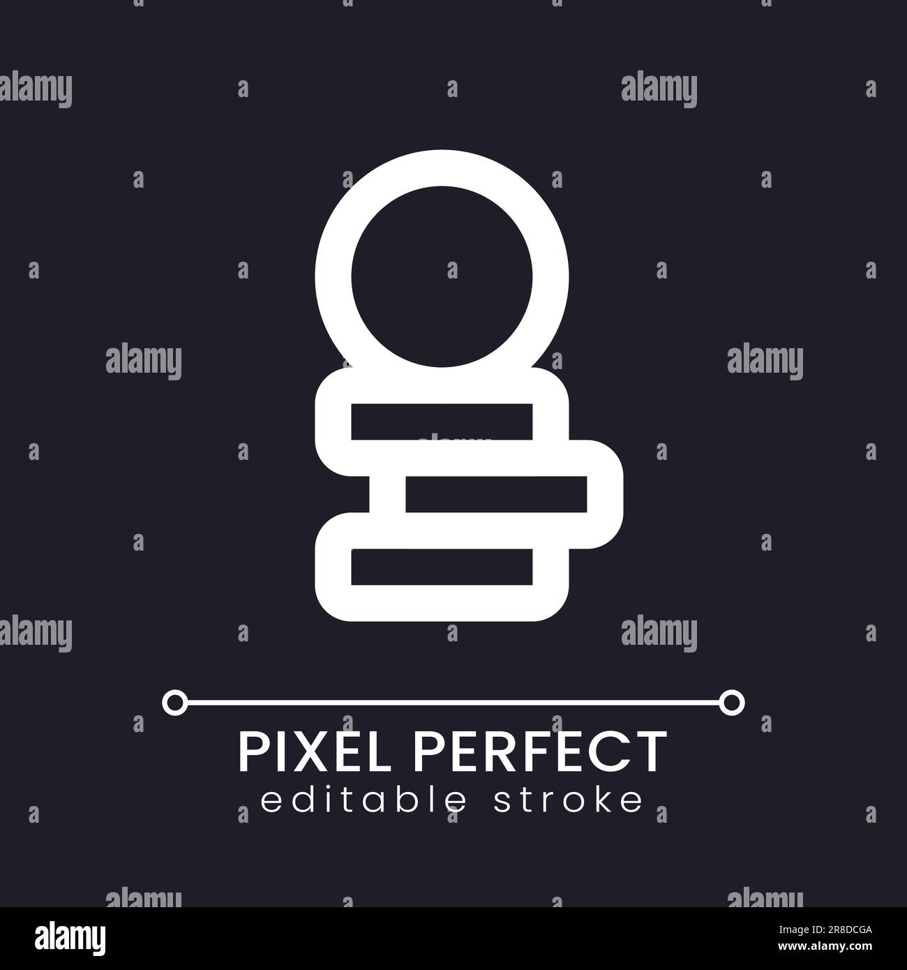 Coins stack pixel perfect white linear ui icon for dark theme Stock ...