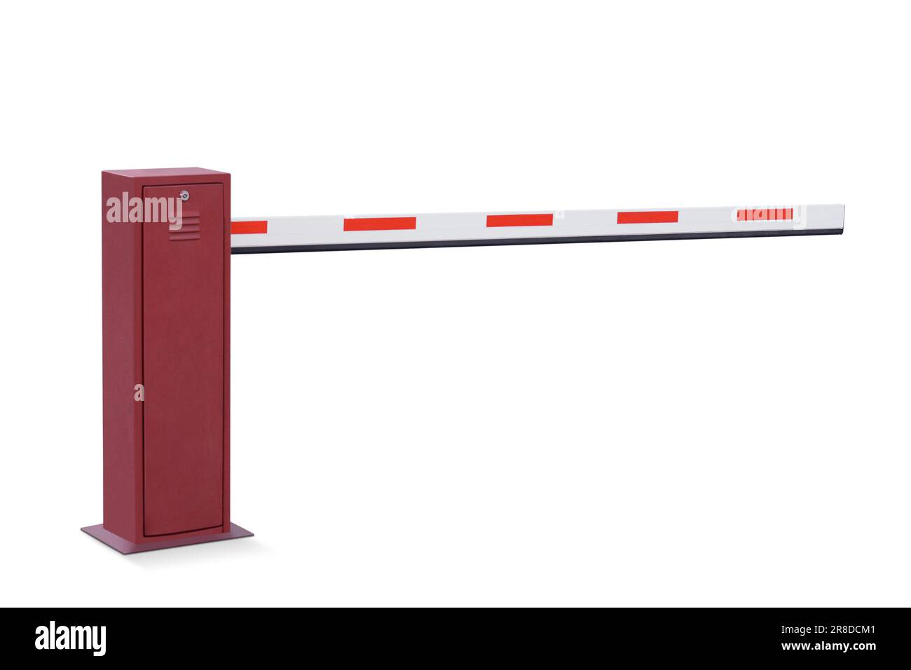 Closed red white boom gate hi-res stock photography and images - Alamy