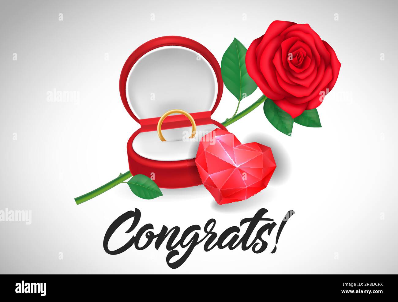 Congrats Lettering with Wedding Ring Stock Vector Image & Art - Alamy