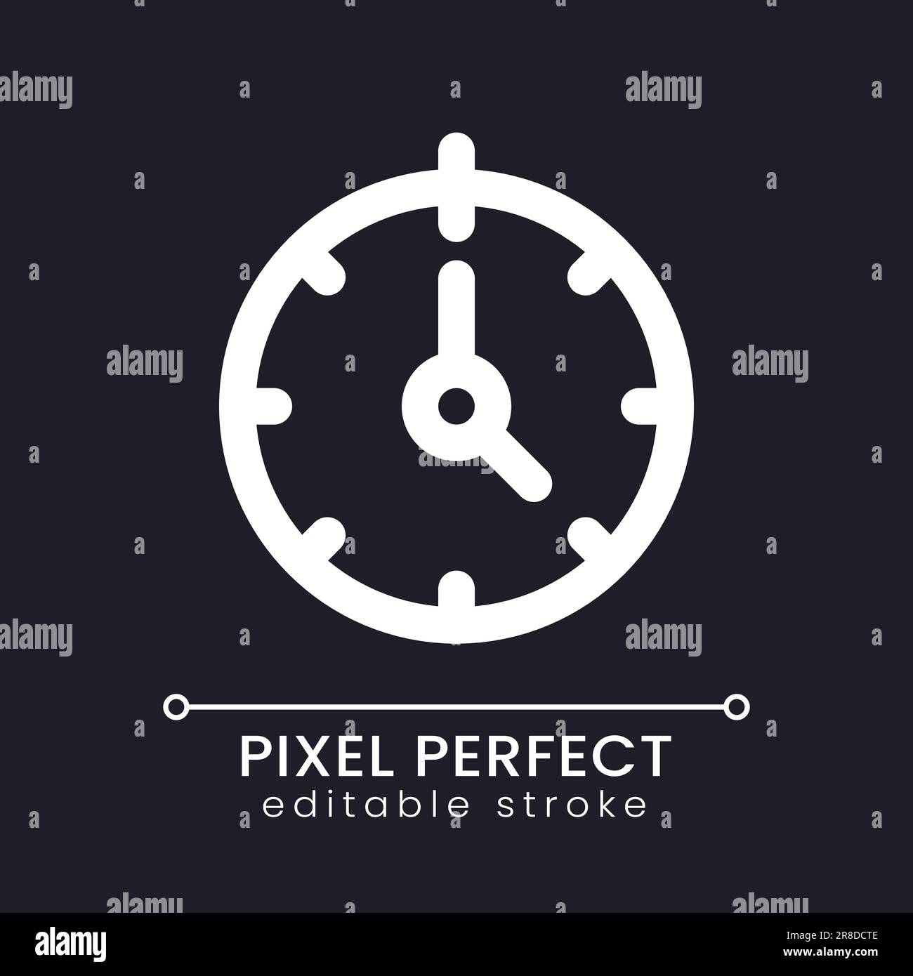 Stopwatch pixel perfect white linear ui icon for dark theme Stock ...