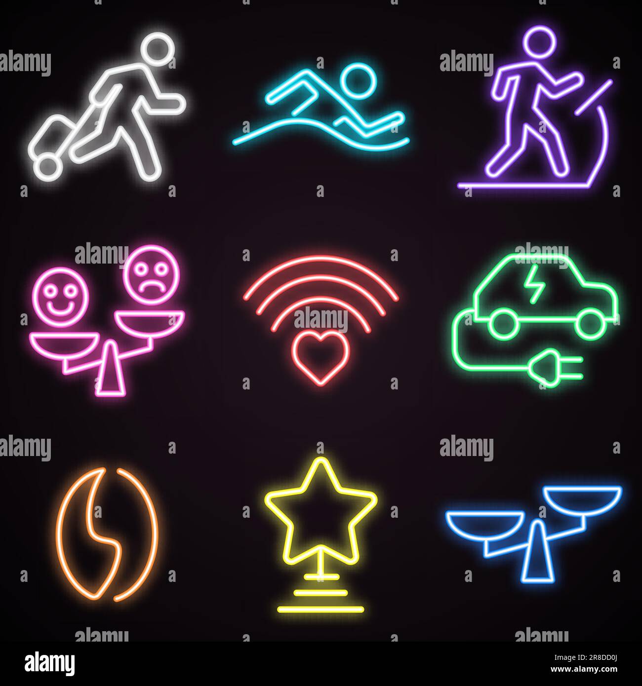 Neon public places icon set Stock Vector Image & Art - Alamy