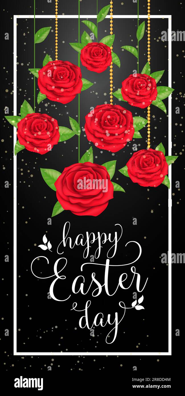 Easter Day Lettering with Hanging Roses Stock Vector Image & Art - Alamy