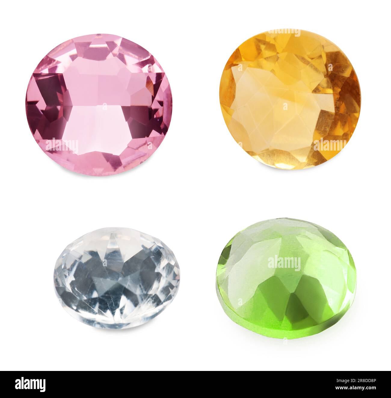 Set of beautiful gemstones on white background Stock Photo - Alamy