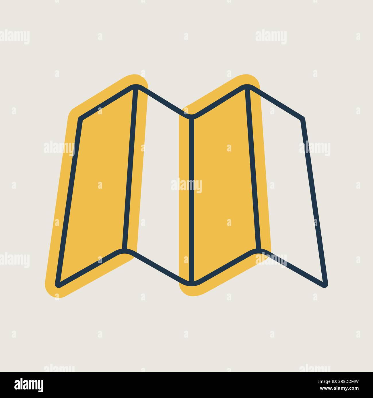Map vector isolated icon. Navigation sign. Graph symbol for travel and ...