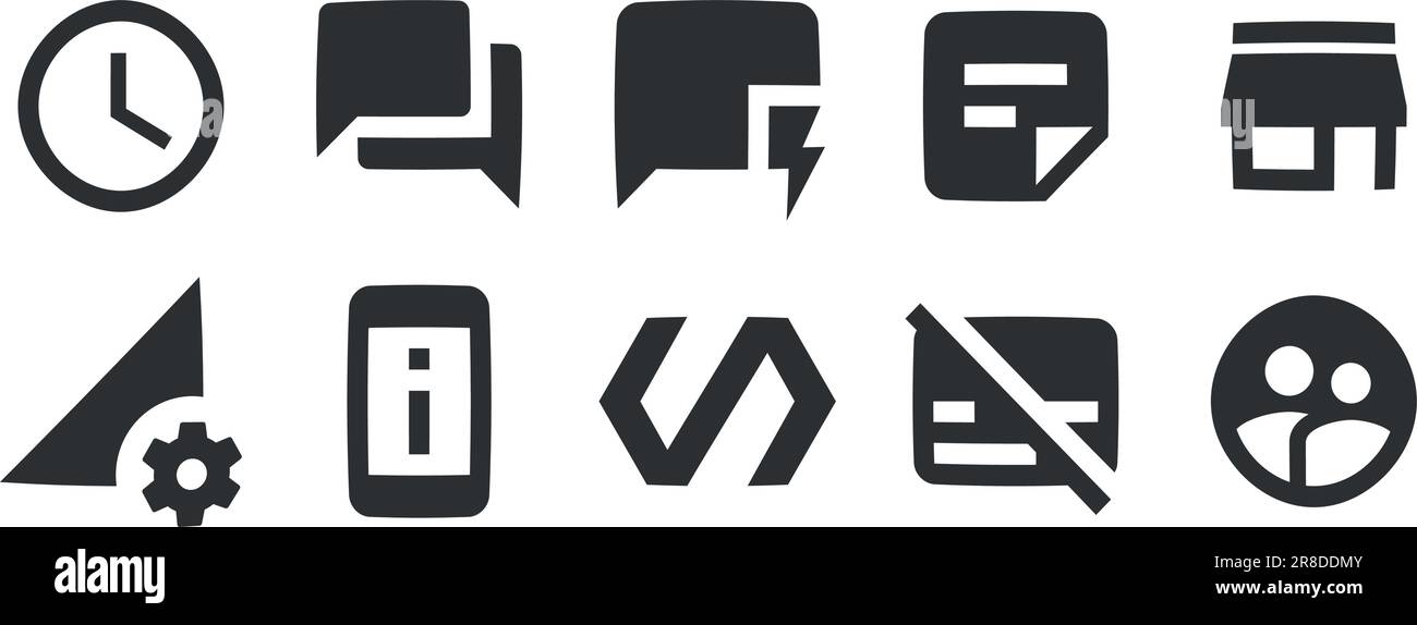 Set of 10 icons Actions. Vector illustration of thin line icons ...