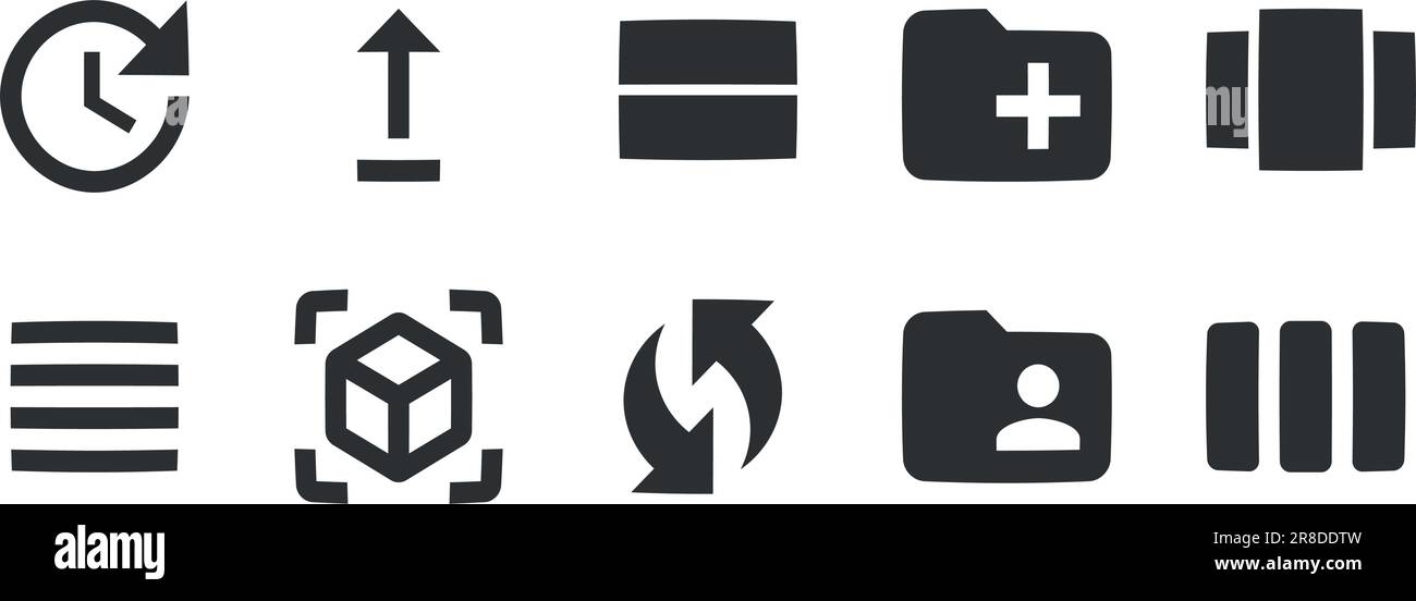 Set Of 10 Icons Actions A Set Vector Icons Outline Isolated Signs