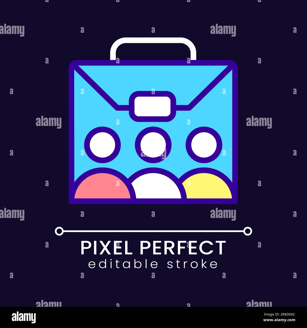 Team pixel perfect RGB color icon for dark theme Stock Vector Image ...