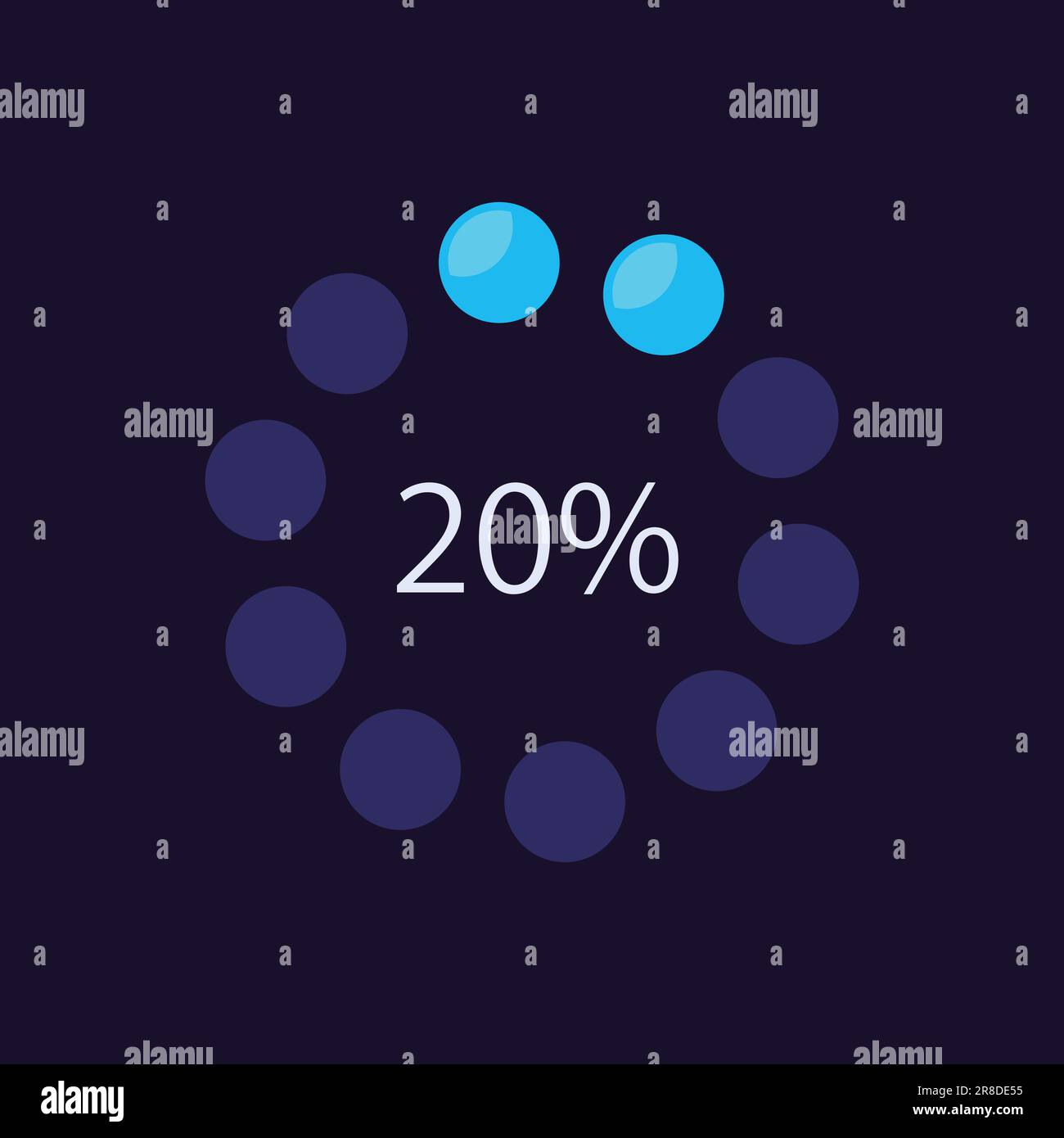 Circular dot progress infographic chart design template for dark theme ...