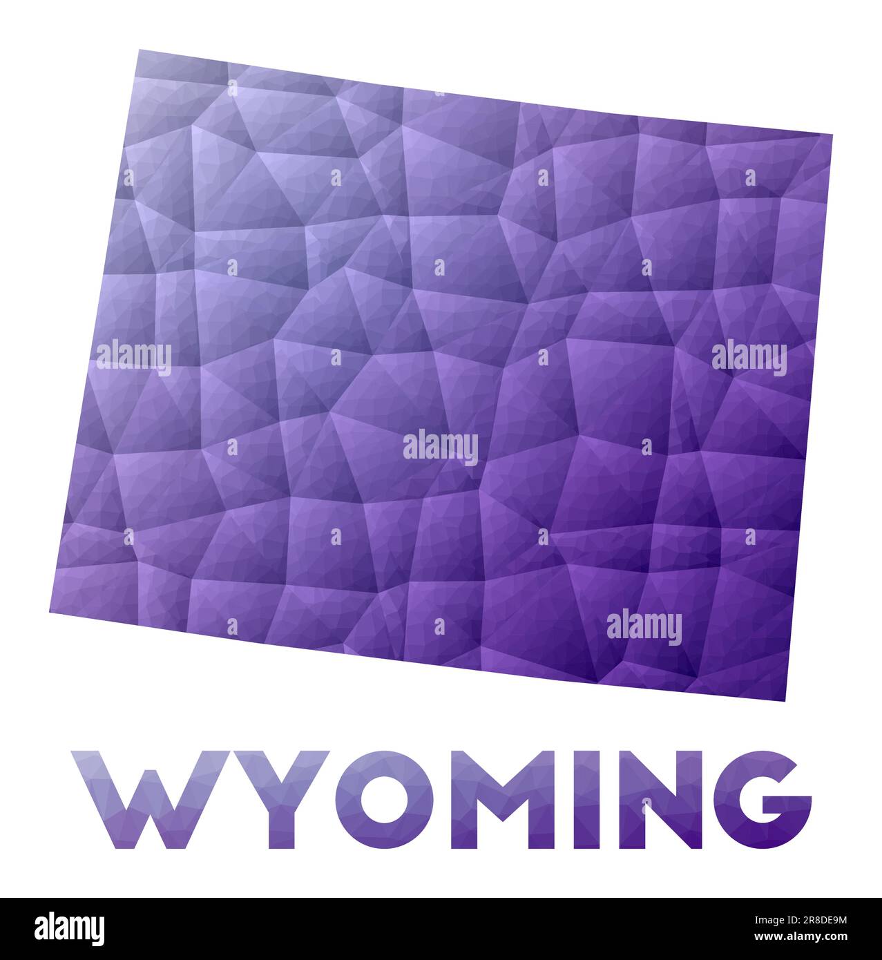 Map of Wyoming. Low poly illustration of the US state. Purple geometric ...