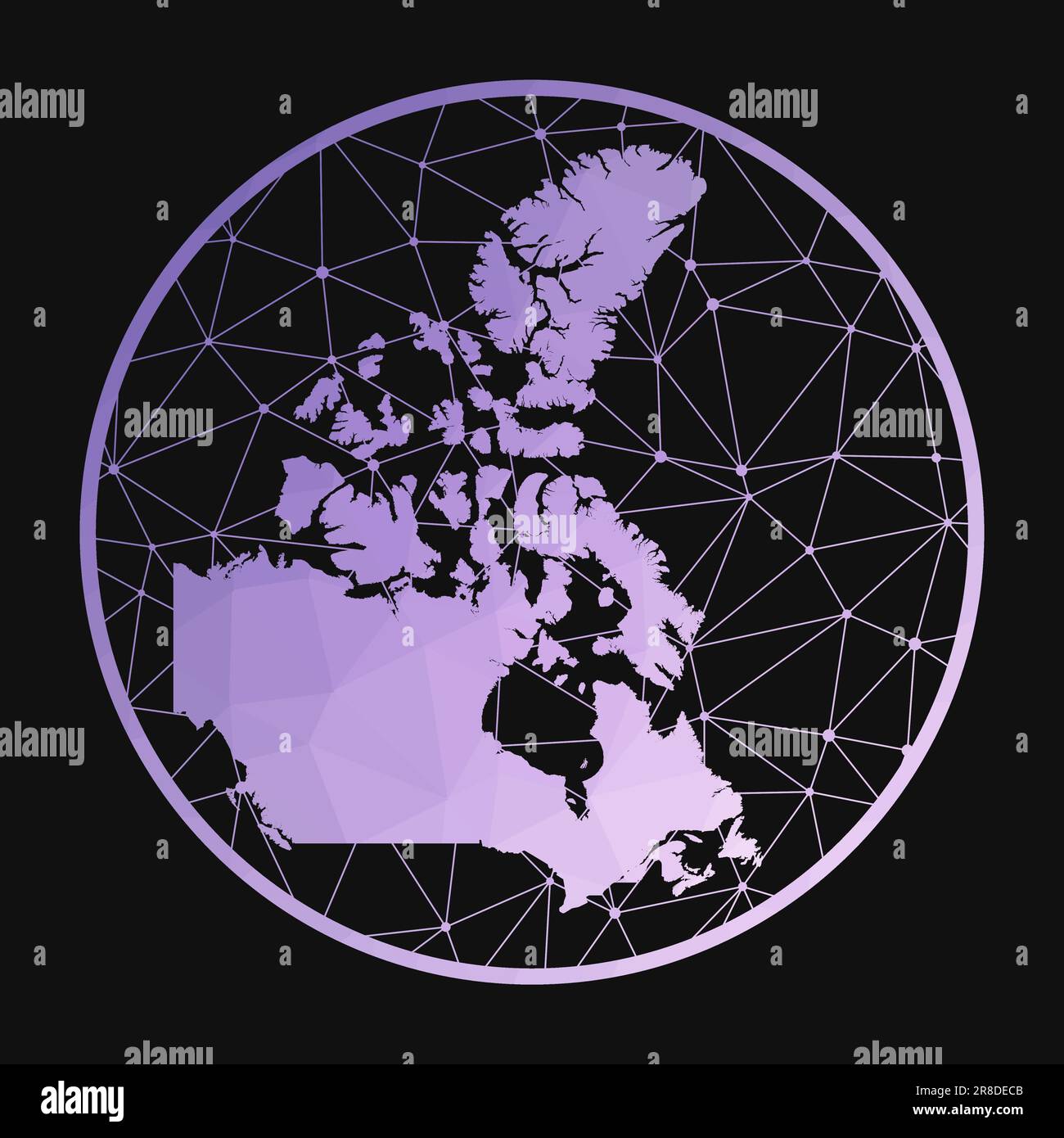 Canada icon. Vector polygonal map of the country. Canada icon in ...
