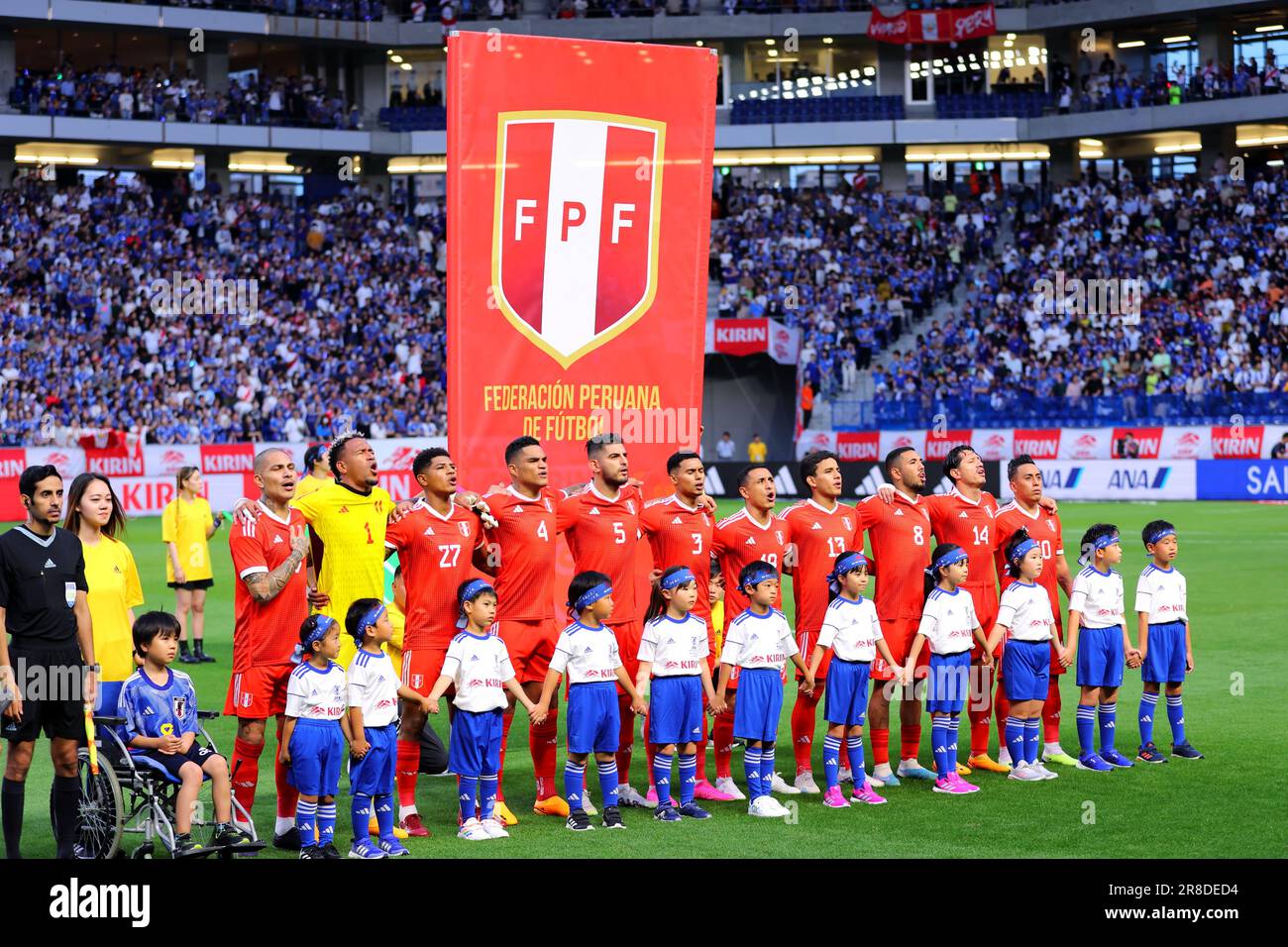 Panasonic Stadium Suita, Osaka, Japan. 20th June, 2023. Peru team group line-up (PER), JUNE 20 ...