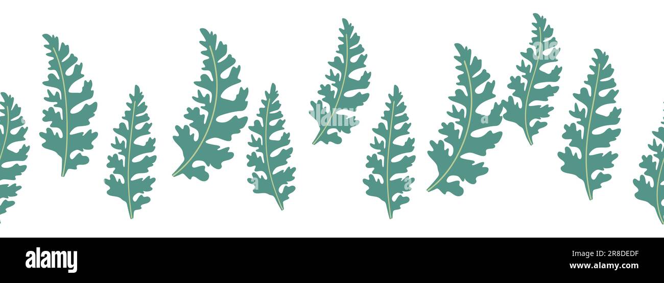 Leaves decorative, algae horizontal border seamless pattern Stock ...