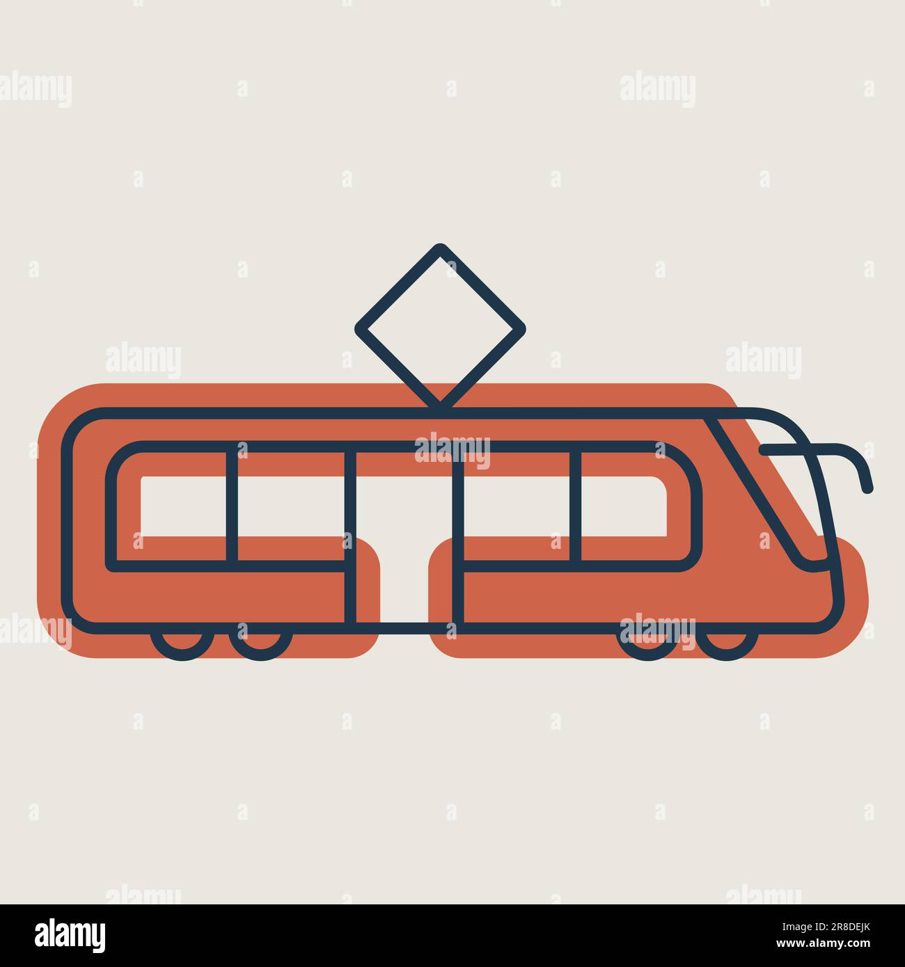 City tram vector isolated icon. Graph symbol for travel and tourism web ...