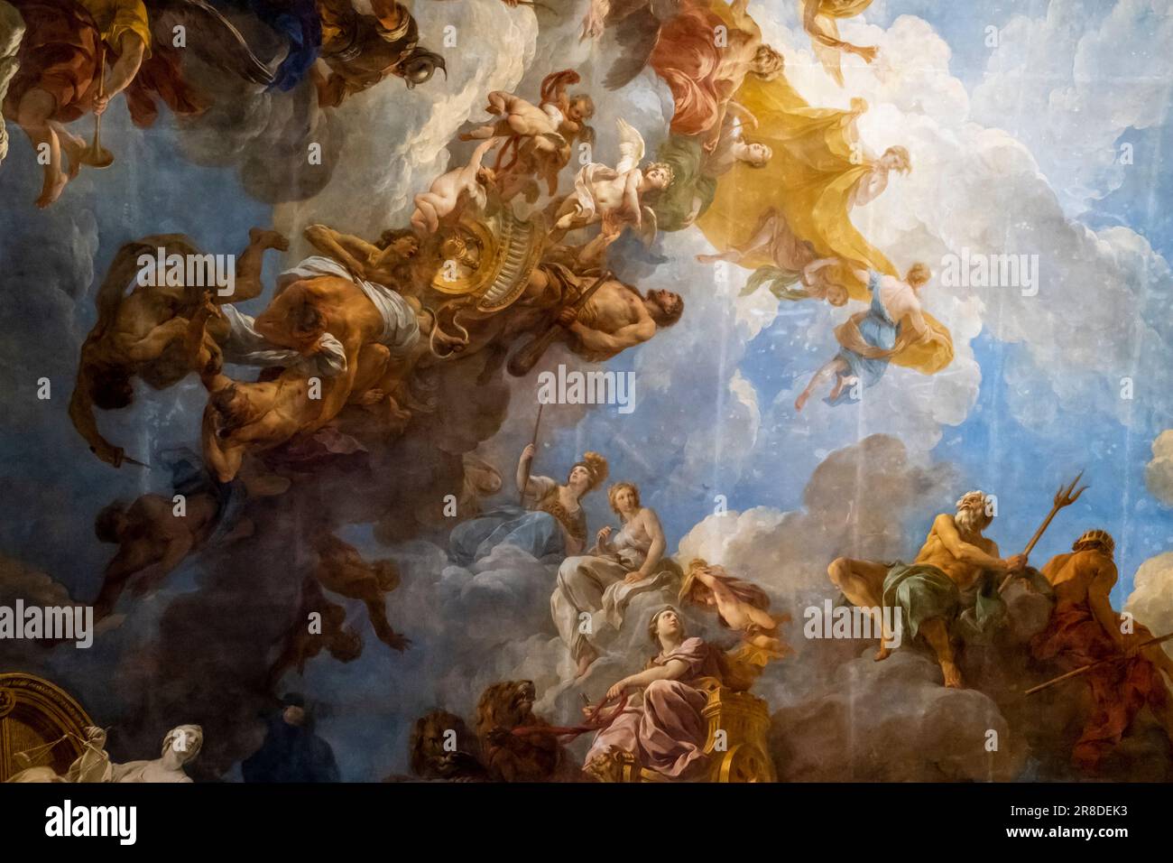 Colourful Paintings Inside The Palace of Versailles, Versailles, France ...