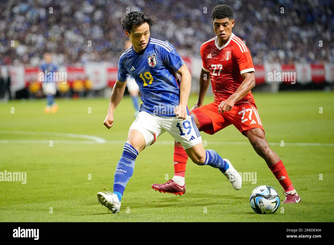 Suita, Japan. 20th June, 2023. Reo Hatate (JPN) Football/Soccer : Kirin Challenge Cup 2023 match ...