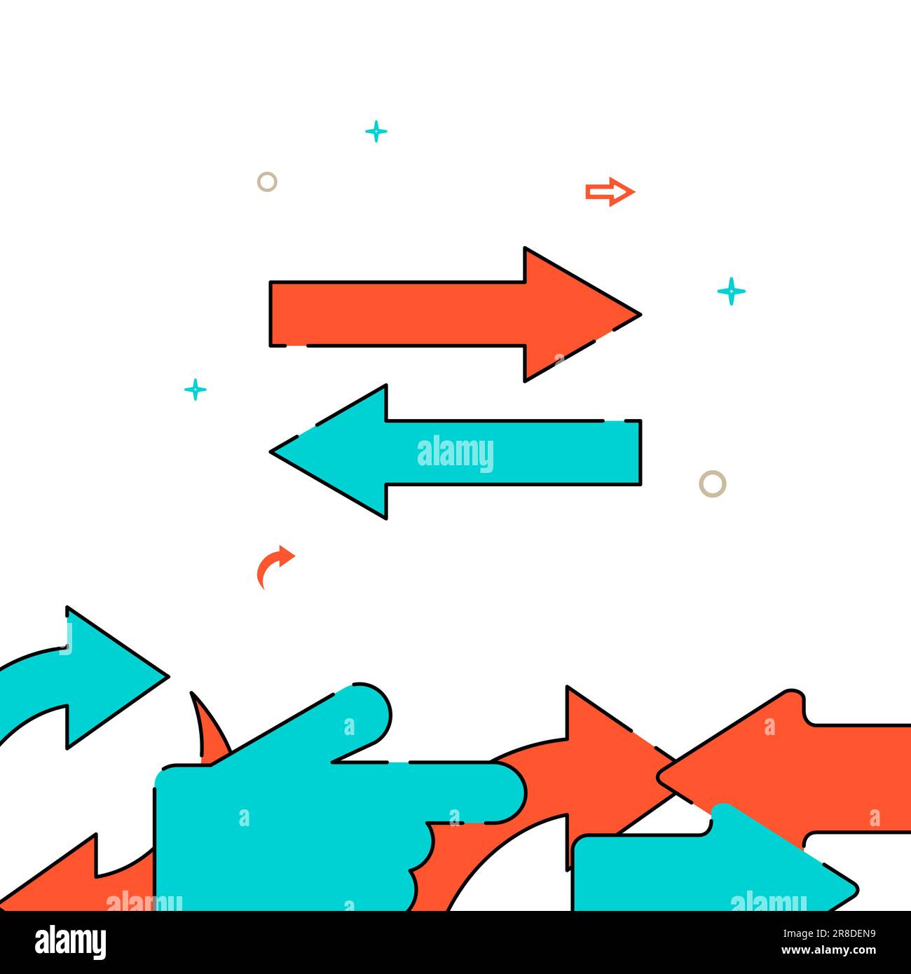 Two side opposite transfer arrows filled line vector icon, simple illustration, related bottom ...