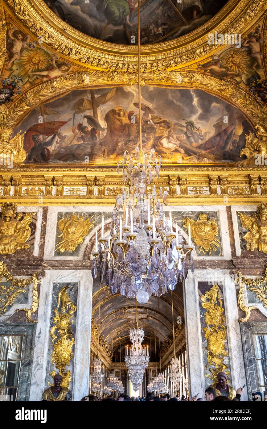 Colourful Paintings Inside The Palace of Versailles, Versailles, France ...