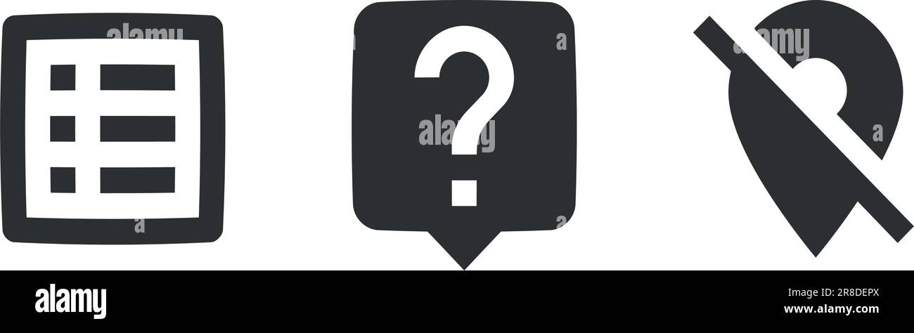 Set Of 3 Icons Communication Vector Collection Thin Line Web Icon Outline Isolated Signs