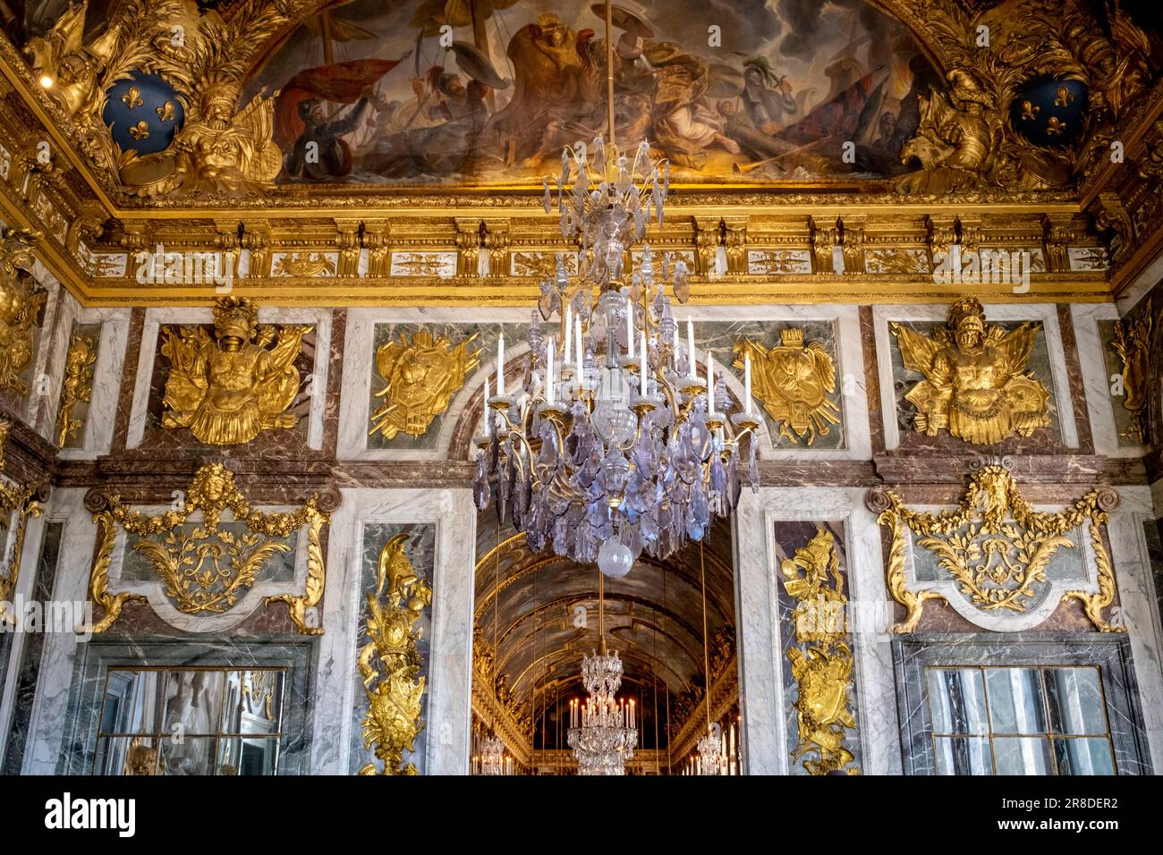 Colourful Paintings Inside The Palace of Versailles, Versailles, France ...